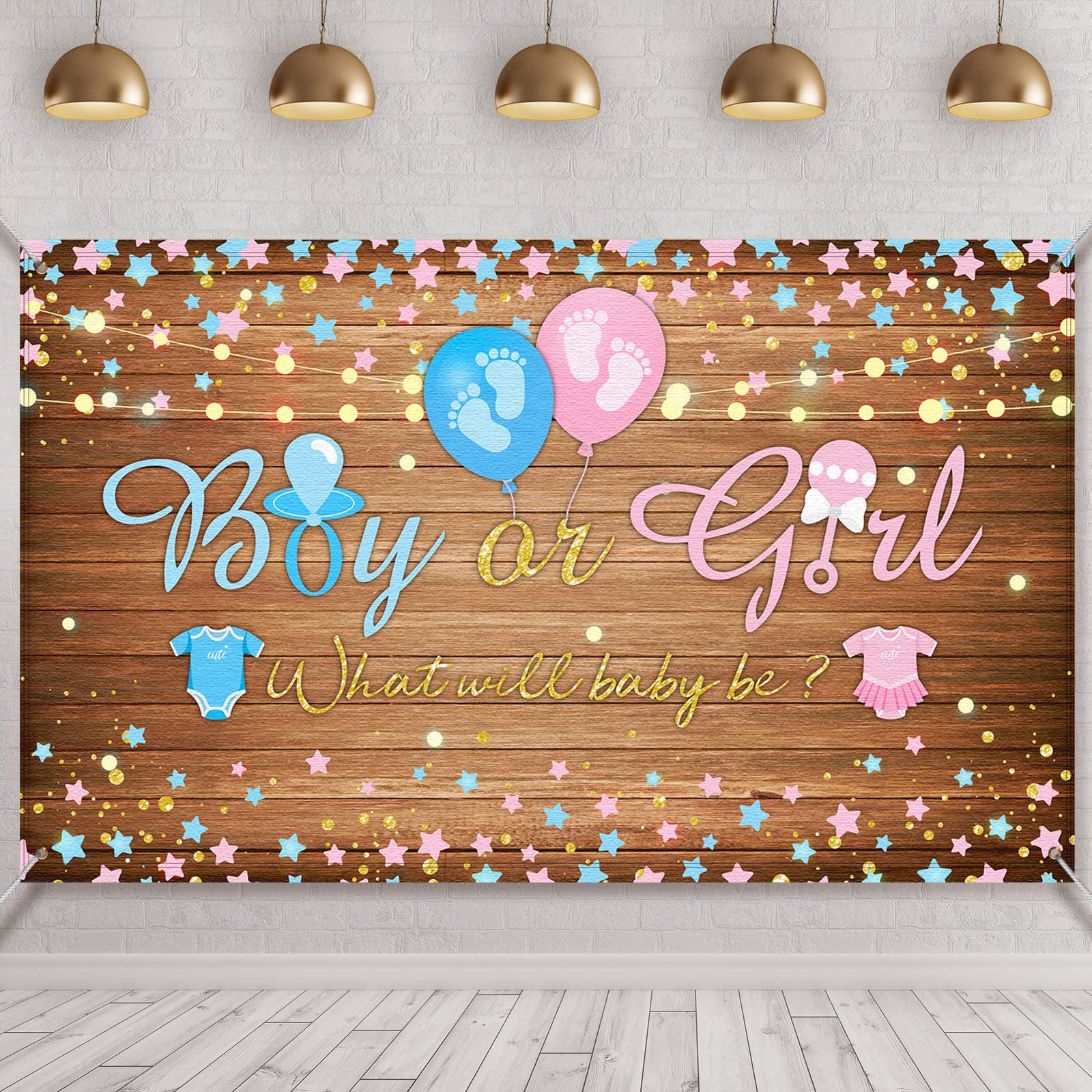 Tatuo Gender ​Reveal Backdrop 70.8 x 43.3 Inch Gender Reveal Banner Boy or Girl Sign Banner Pink Blue Baby Shower Decorations Gender Reveal Party Supplies