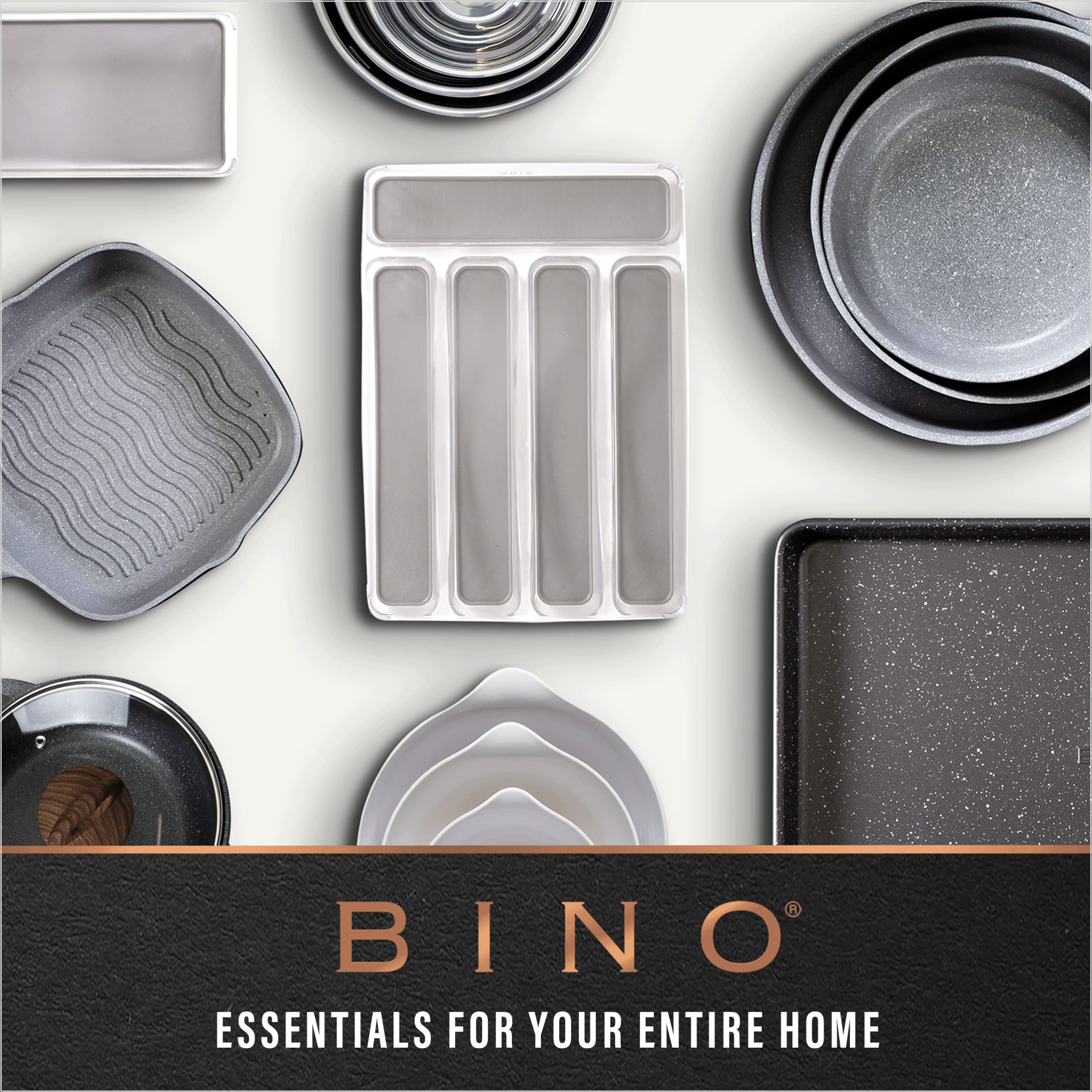 BINO | Plastic Bins, Large - 2 Pack | THE LUCID COLLECTION | Multi-Use| Built-In Handles | BPA-Free | Clear Storage Containers | Fridge Organizer | Pantry & Home Organization