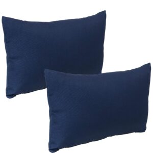 sunnydaze indoor and outdoor decorative lumbar pillows with zipper closures and inserts - 12 x 20 inch rectangular throw pillows - weather-resistant polyester - navy