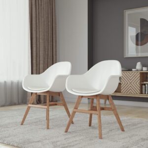 midtown concept emilio set of 2 chairs | eucalyptus wood | perfect for indoors, white cushions