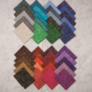 Connecting Threads Blender Collection Precut Cotton Quilting Fabric Bundle 2.5" Strips (Quartz Metallic Tonals)