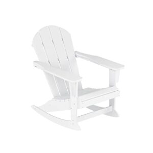 WO Home Furniture Patio Rocking Chair Classic Outdoor HDPE UV Weather Resistant (White)