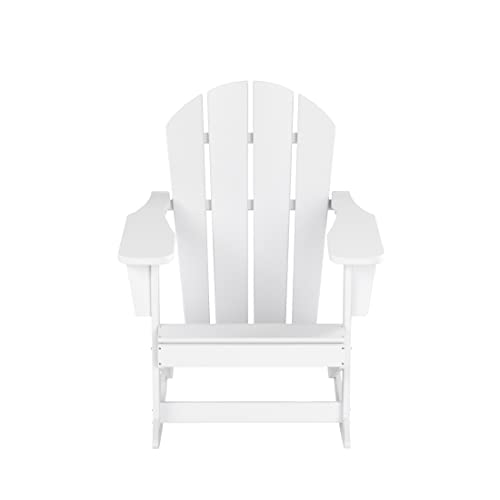 WO Home Furniture Patio Rocking Chair Classic Outdoor HDPE UV Weather Resistant (White)