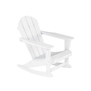 WO Home Furniture Patio Rocking Chair Classic Outdoor HDPE UV Weather Resistant (White)