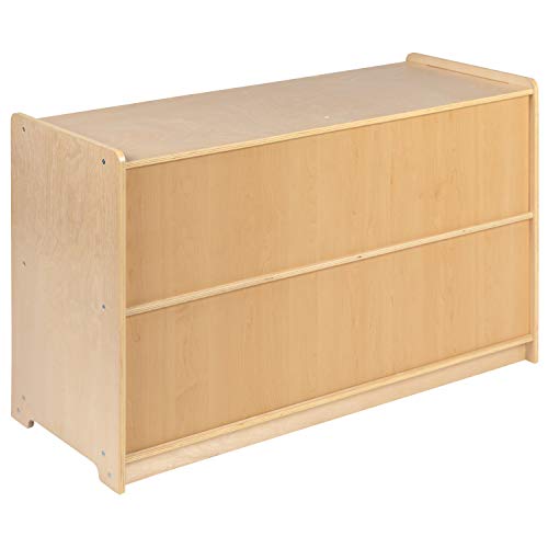 Flash Furniture Wooden 5 Section School Classroom Storage Cabinet for Commercial or Home Use - Safe, Kid Friendly Design - 24" H X 36" L (Natural)