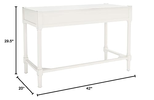 SAFAVIEH Home Collection Filbert Distressed White 2-Drawer Writing Desk DSK5701A