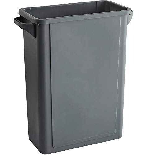 PRO&Family 60 Qt. / 15 Gallon / 57 Liters Gray Slim Rectangular Trash Can. Kitchen Garbage Can Office Trash Can Recycle Bin Waste Basket Touchless