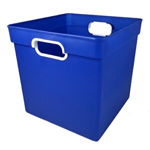 Romanoff ROM72504-3 Plastic Cube Bin, 11.5 x 11-Inch x 10.5-Inch, Blue, Pack of 3