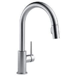 trinsic single handle pull-down kitchen faucet (arctic stainless, dst)