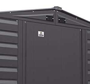 Arrow Select 6' x 7' Outdoor Lockable Steel Storage Shed Building, Charcoal