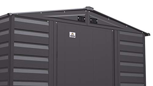 Arrow Select 6' x 7' Outdoor Lockable Steel Storage Shed Building, Charcoal