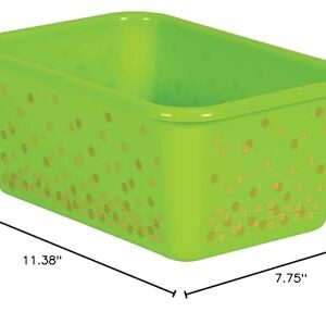 Lime Confetti Small Plastic Storage Bin - 6 Pack