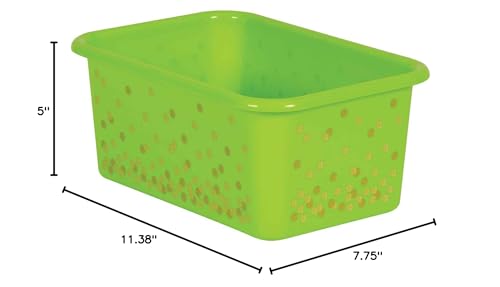 Lime Confetti Small Plastic Storage Bin - 6 Pack