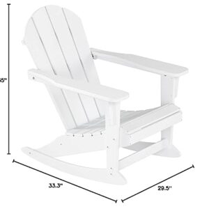 WO Home Furniture Patio Rocking Chair Classic Outdoor HDPE UV Weather Resistant (White)