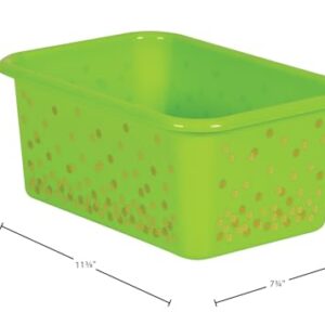 Lime Confetti Small Plastic Storage Bin - 6 Pack