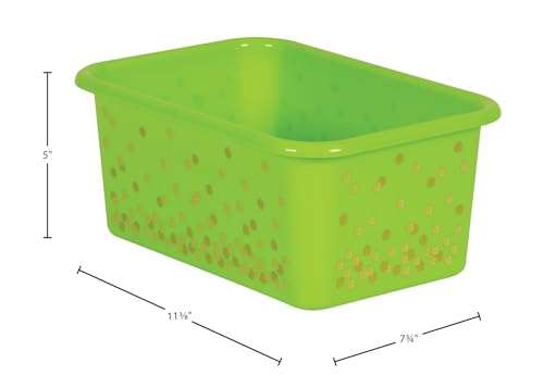 Lime Confetti Small Plastic Storage Bin - 6 Pack