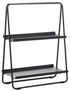 zone denmark metal adjustable storage shelving unit | maximize space and style | ideal for bedroom, kitchen, and bathroom | organize with elegance and versatile storage solution- small (black)