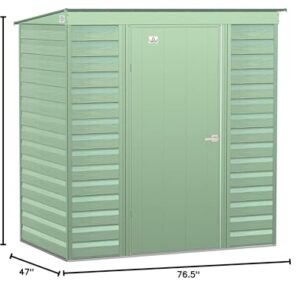 Arrow Select 6' x 4' Outdoor Lockable Steel Storage Shed Building, Sage Green