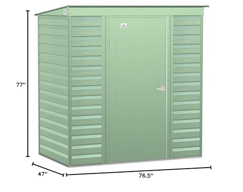 Arrow Select 6' x 4' Outdoor Lockable Steel Storage Shed Building, Sage Green