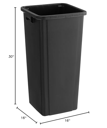 PRO&Family 92 Qt. / 23 Gallon / 87 Liters Black Square Trash Can. Kitchen Garbage Can Office Trash Can Recycle Bin Waste Basket Touchless