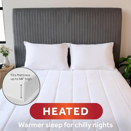 Sunbeam Polyester Wi-Fi Connected Mattress Pad, Electric Blanket, 10 Heat Settings, Queen Size