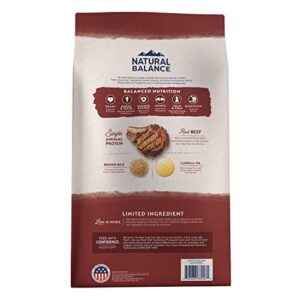 Natural Balance Limited Ingredient Adult Dry Dog Food with Healthy Grains, Beef & Brown Rice Recipe, 12 Pound (Pack of 1)