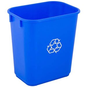 pro&family 13 qt. / 3 gallon / 11 liters blue rectangular recycling wastebasket.trash bin kitchen garbage can waste basket recycle bin