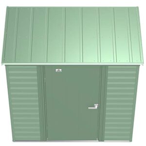 Arrow Select 6' x 4' Outdoor Lockable Steel Storage Shed Building, Sage Green