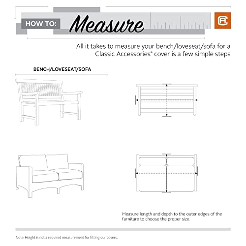 Classic Accessories Veranda's Best Waterproof Patio Sofa/Loveseat Cover, 88 x 40 x 34 Inch