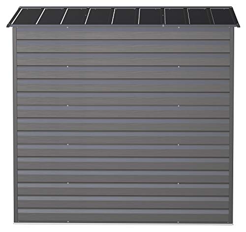 Arrow Select 6' x 7' Outdoor Lockable Steel Storage Shed Building, Charcoal