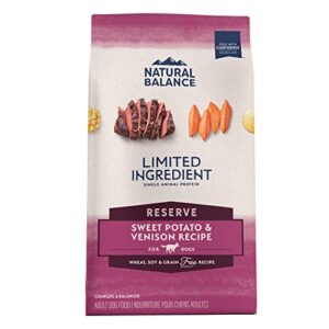 natural balance limited ingredient adult grain-free dry dog food, reserve sweet potato & venison recipe, 22 pound (pack of 1)