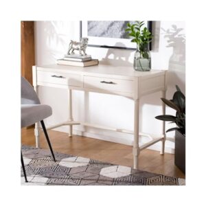 SAFAVIEH Home Collection Filbert Distressed White 2-Drawer Writing Desk DSK5701A