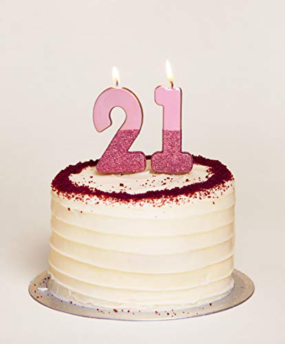 Rose Gold Glitter Number 4 Candle | Premium Quality Cake Topper Decoration | Pretty, Sparkly for Kids, Adults, 40th Birthday Party, Anniversary, Milestone