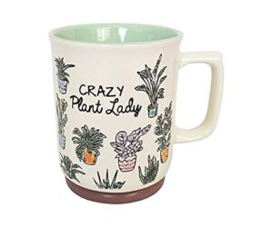 blue sky ceramic crazy plant lady 18 oz mug