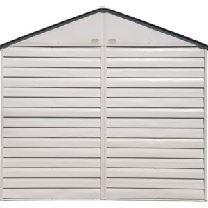 Arrow Select 8' x 6' Outdoor Lockable Steel Storage Shed Building, Flute Grey