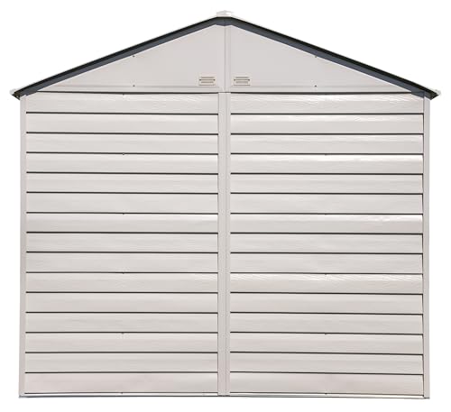 Arrow Select 8' x 6' Outdoor Lockable Steel Storage Shed Building, Flute Grey