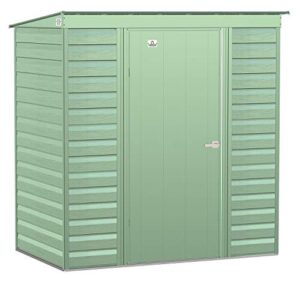 arrow select 6' x 4' outdoor lockable steel storage shed building, sage green