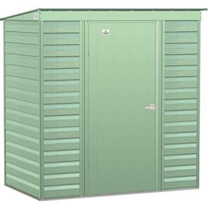 Arrow Select 6' x 4' Outdoor Lockable Steel Storage Shed Building, Sage Green