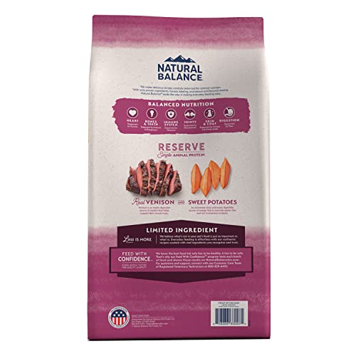 Natural Balance Limited Ingredient Adult Grain-Free Dry Dog Food, Reserve Sweet Potato & Venison Recipe, 22 Pound (Pack of 1)