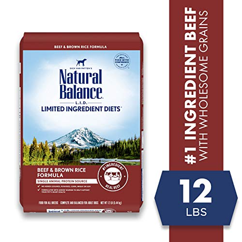 Natural Balance Limited Ingredient Adult Dry Dog Food with Healthy Grains, Beef & Brown Rice Recipe, 12 Pound (Pack of 1)