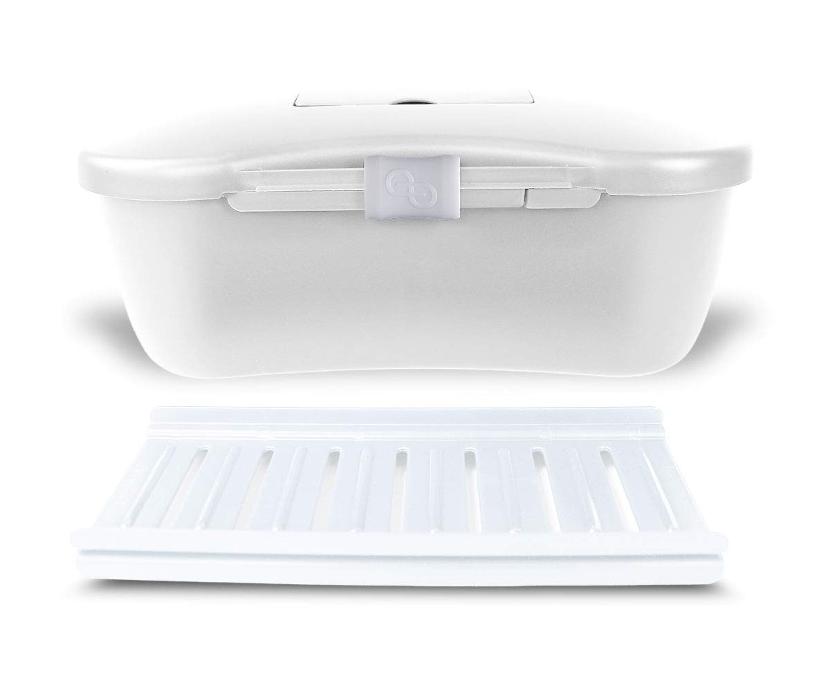 Joyboxx + Playtray Limited Edition - The #1 Toy Box for Adults - Hygienic Clean and Lock Storage System, Made in The USA, Non-Toxic, Recyclable (White and White)