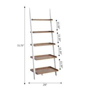 Convenience Concepts American Heritage Bookshelf Ladder, Driftwood/White