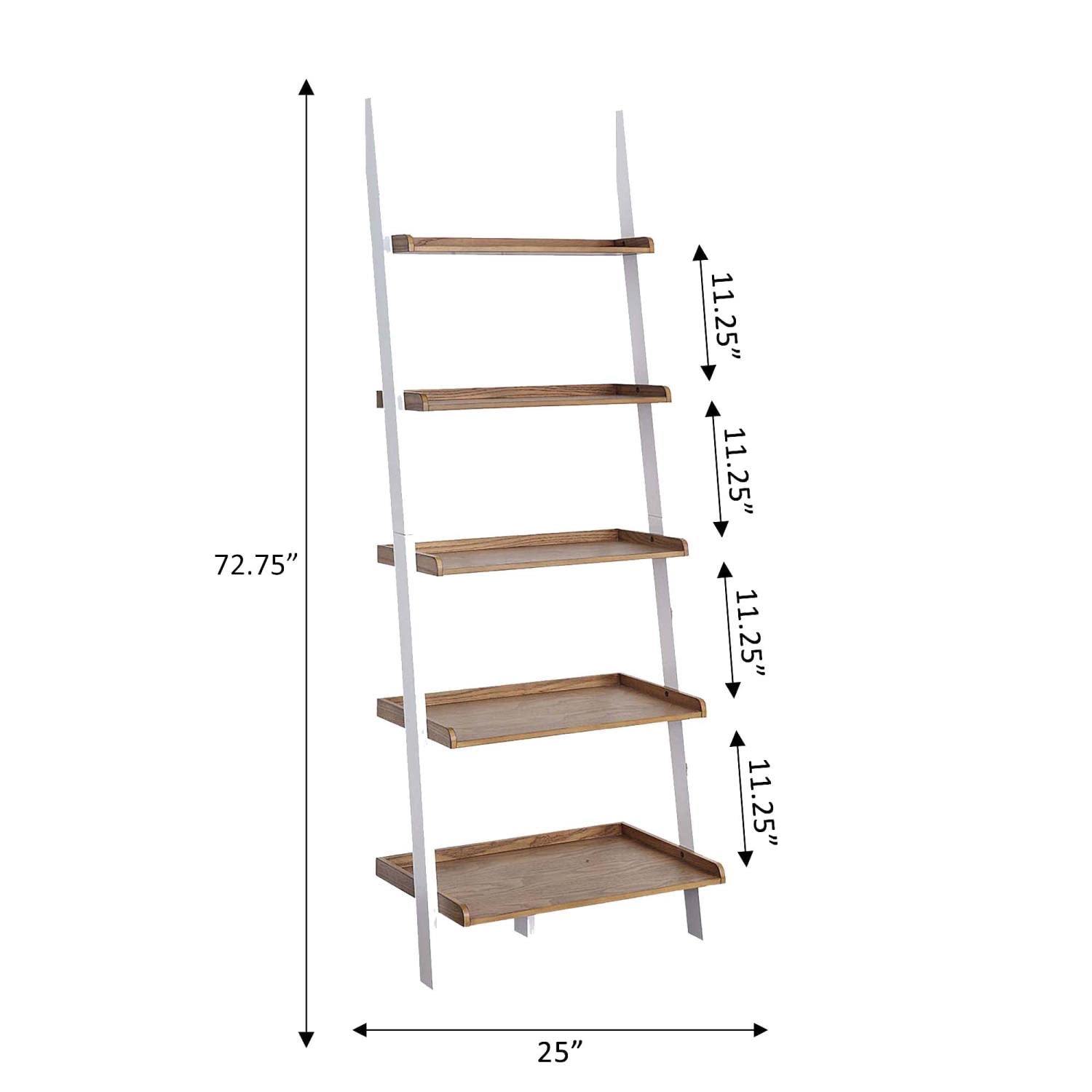 Convenience Concepts American Heritage Bookshelf Ladder, Driftwood/White