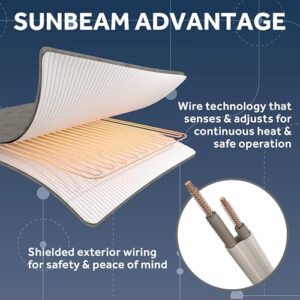 Sunbeam Polyester Wi-Fi Connected Mattress Pad, Electric Blanket, 10 Heat Settings, Queen Size