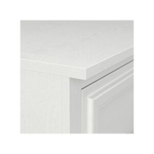 Bush Furniture Woodland 40W Shoe Storage Bench with Doors in White Ash | Footwear Organizer for Home Entryway, Mudroom, and Foyer