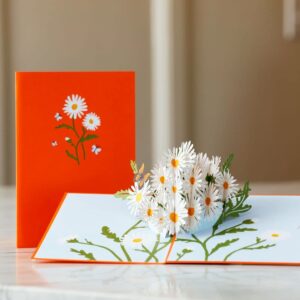 Lovepop Cards - Daisies with Monarch Butterfly, 3D Butterfly Birthday Card, Thank You Card, Blank Envelope Included