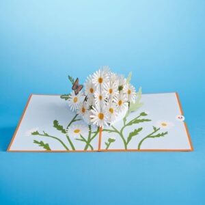 Lovepop Cards - Daisies with Monarch Butterfly, 3D Butterfly Birthday Card, Thank You Card, Blank Envelope Included