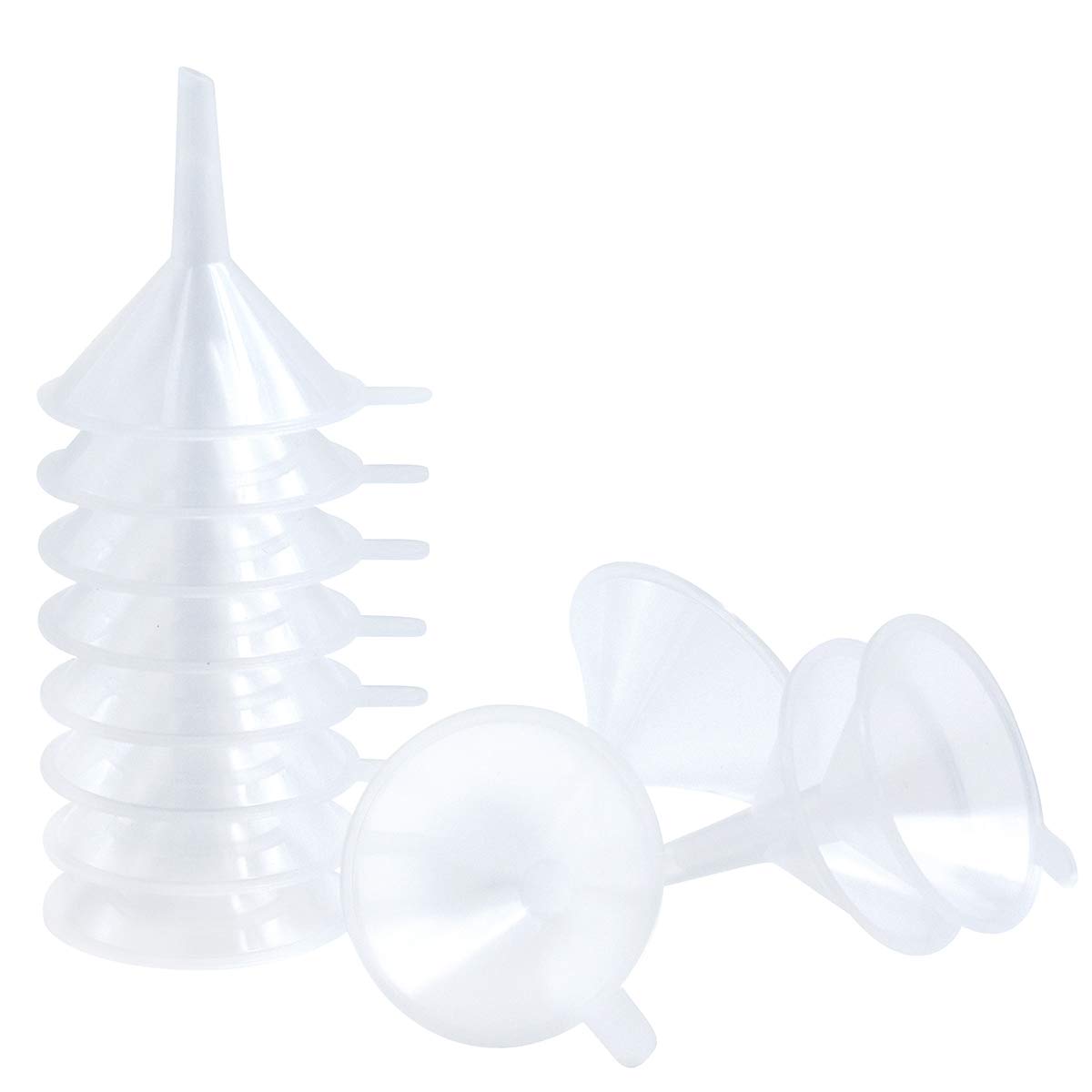 Small Funnel, 2.16inch Clear Plastic Mini Funnels for Science Lab Bottle Filling Liquid, Essential Oils, Perfume(48 Pack)