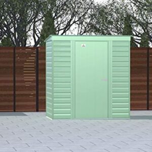 Arrow Select 6' x 4' Outdoor Lockable Steel Storage Shed Building, Sage Green