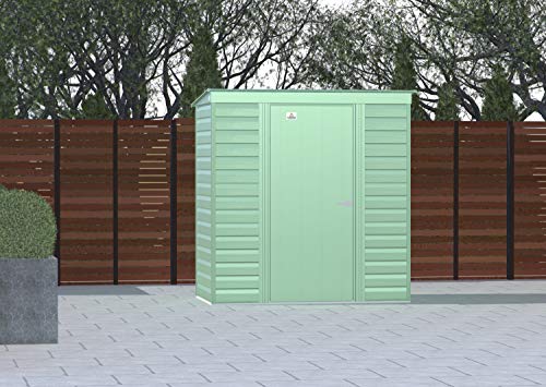 Arrow Select 6' x 4' Outdoor Lockable Steel Storage Shed Building, Sage Green